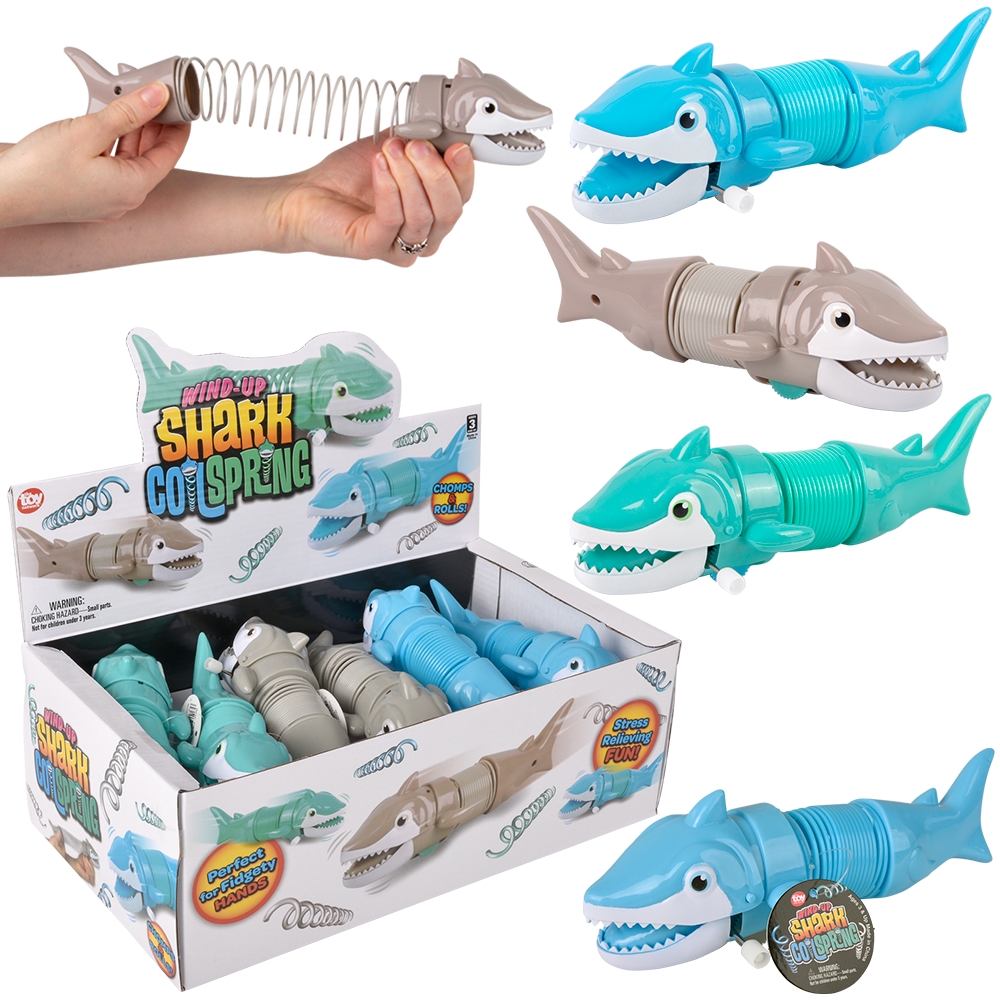 Wind Up Coil Spring Shark 7"