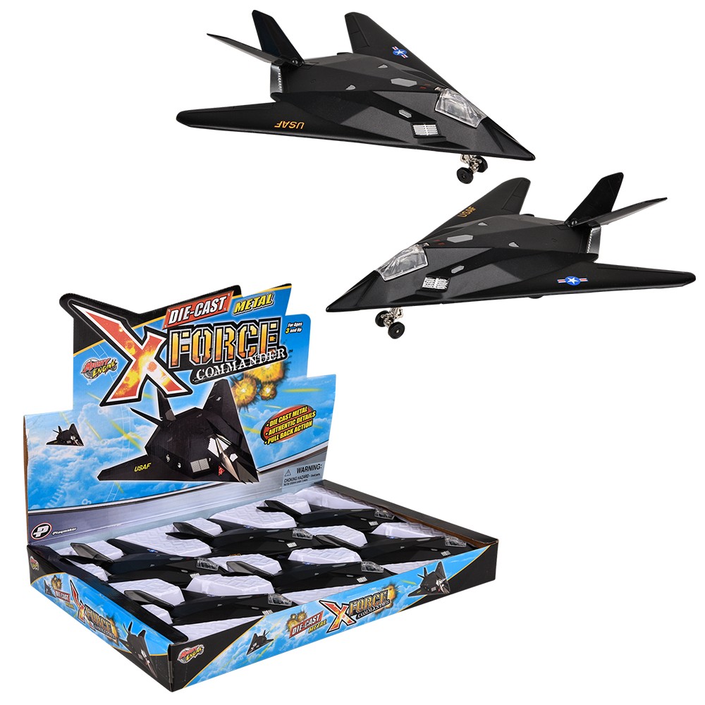 (T) 8" Die-Cast Pull Back F-117 Nighthawk (6pcs/Display)