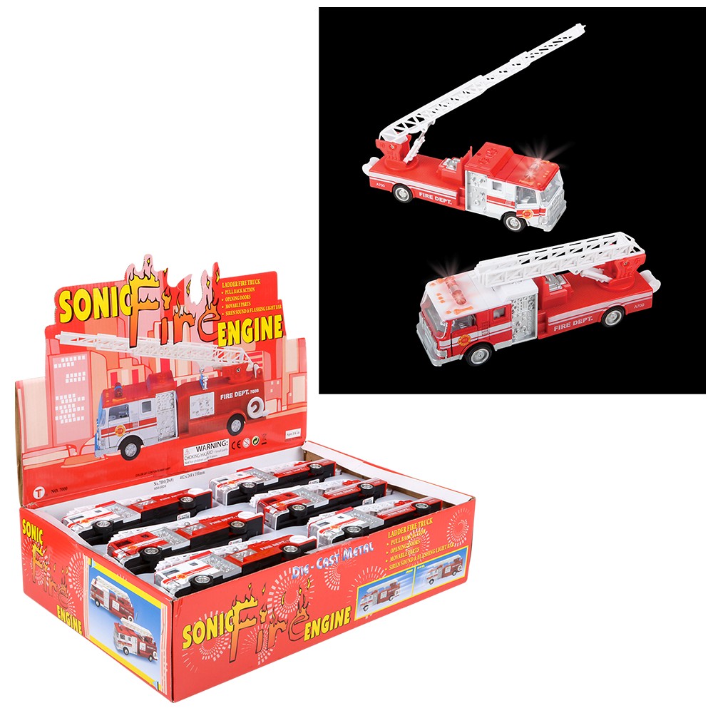 7" Die-Cast Pull Back Sonic Fire Engine