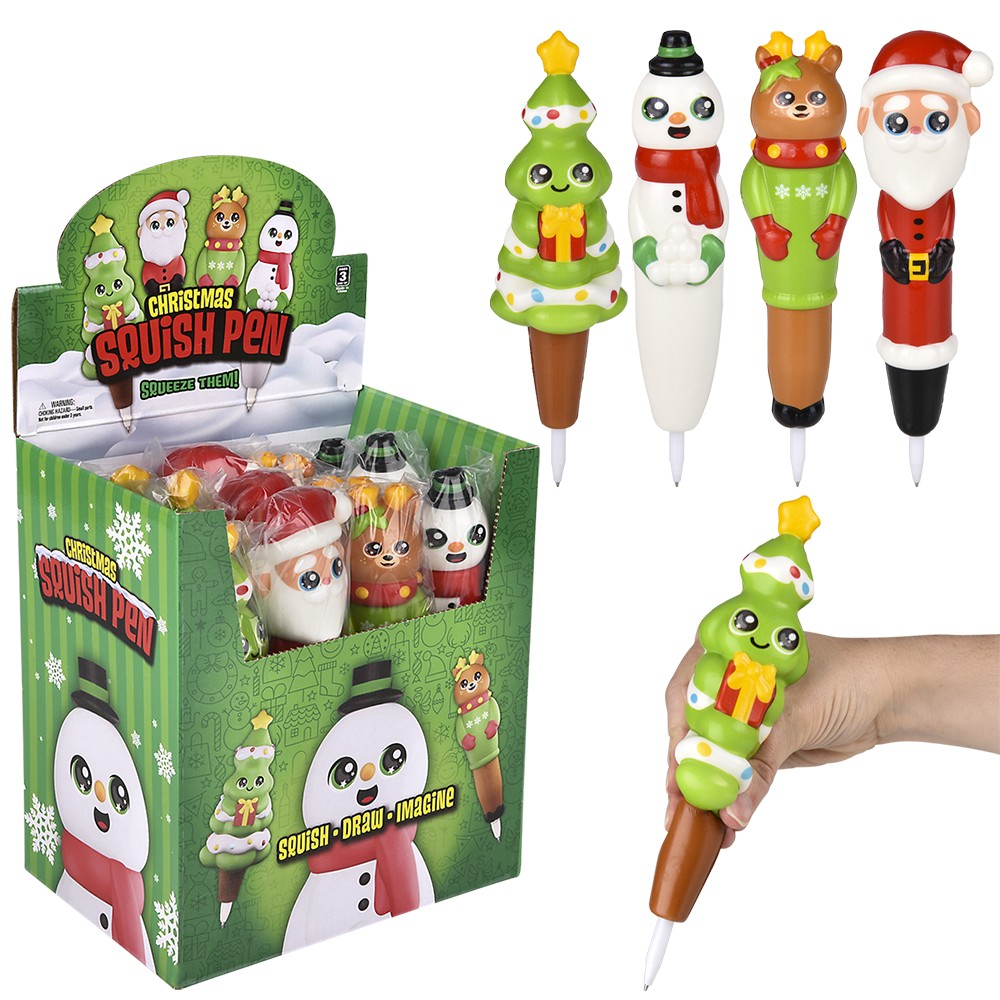 (T) 7" Christmas Squish Pen 12ct