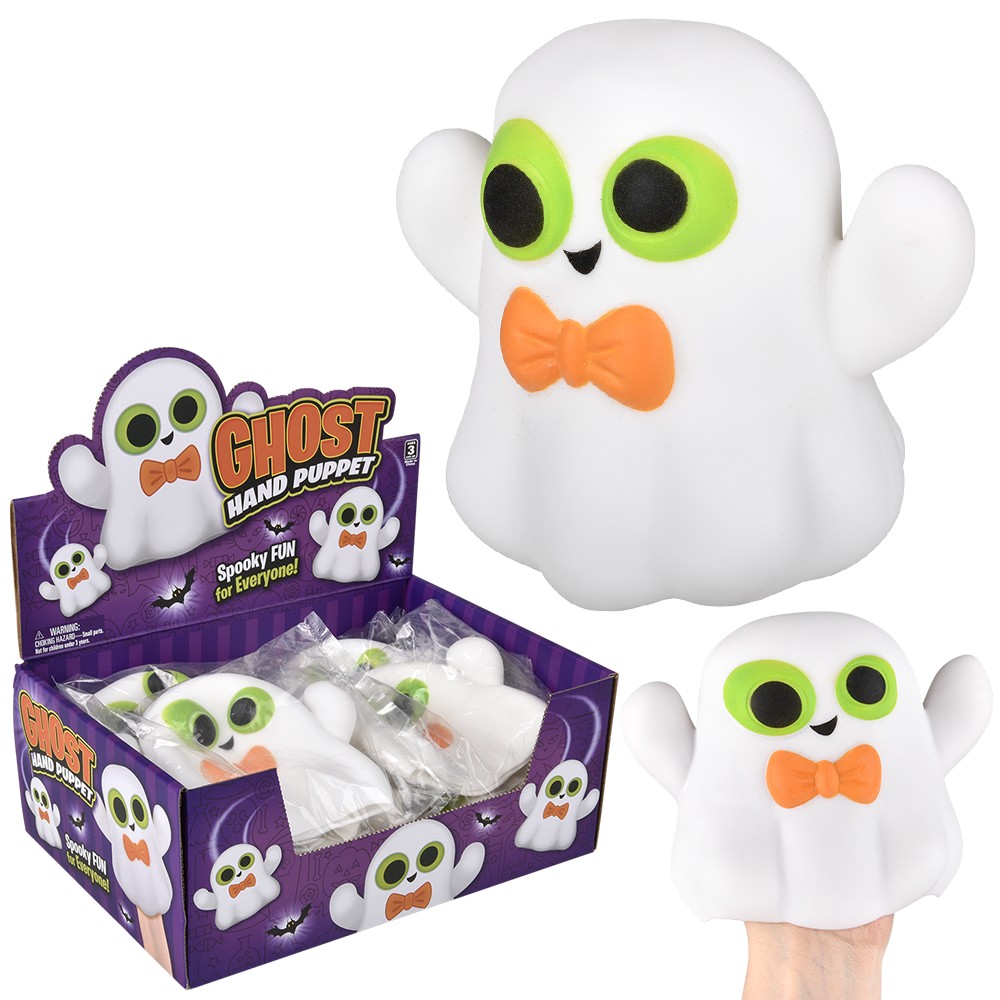 6" Ghost Stretchy Hand Puppet 12ct