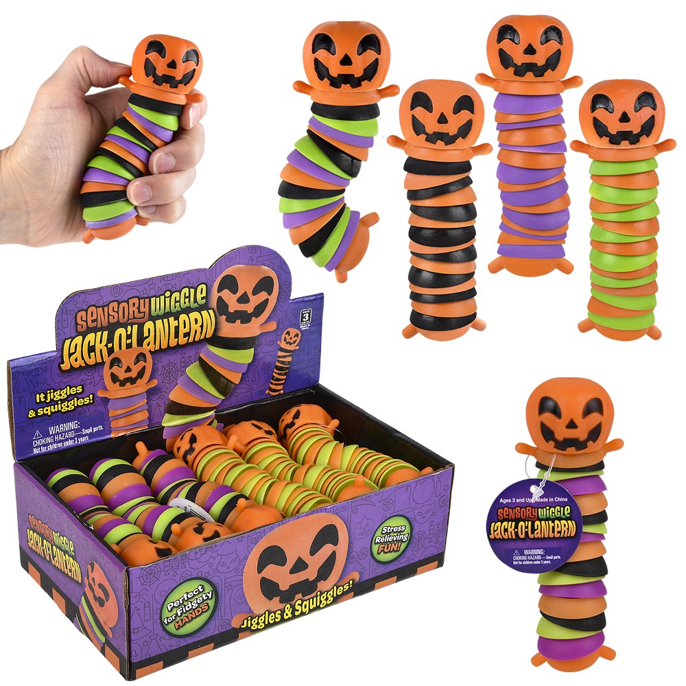 5.5" Wiggle Fidget Jack O Lantern 12ct