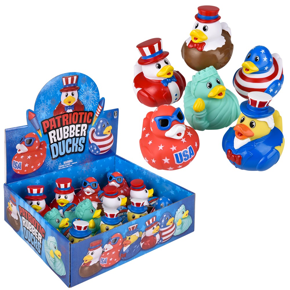 3.5" Patriotic Rubber Duck Assortment 12ct